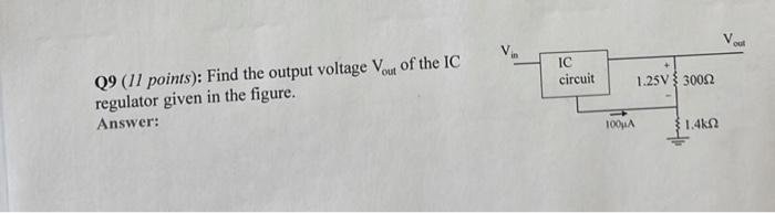 Solved Q9 (11 points): Find the output voltage Vout of the | Chegg.com