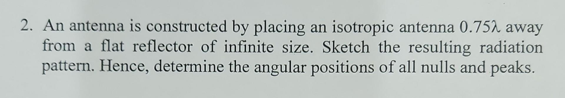 Solved An antenna is constructed by placing an isotropic | Chegg.com
