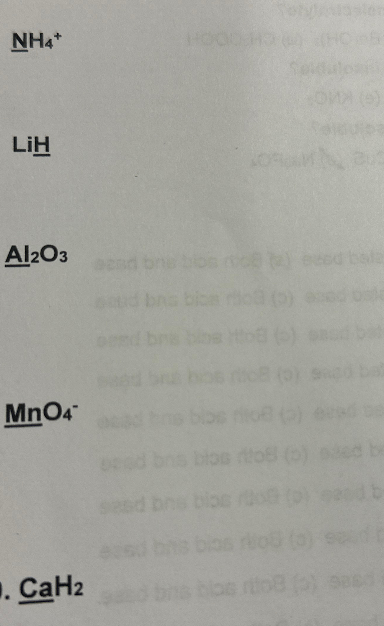 Solved Give the oxidation number ofN in NH4+ ﻿Al in Al2O3Mn | Chegg.com