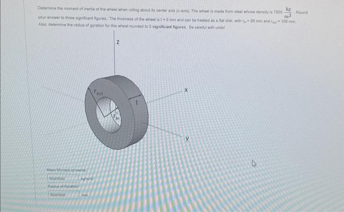 Solved Aso, determane the radies of erration for this whed | Chegg.com