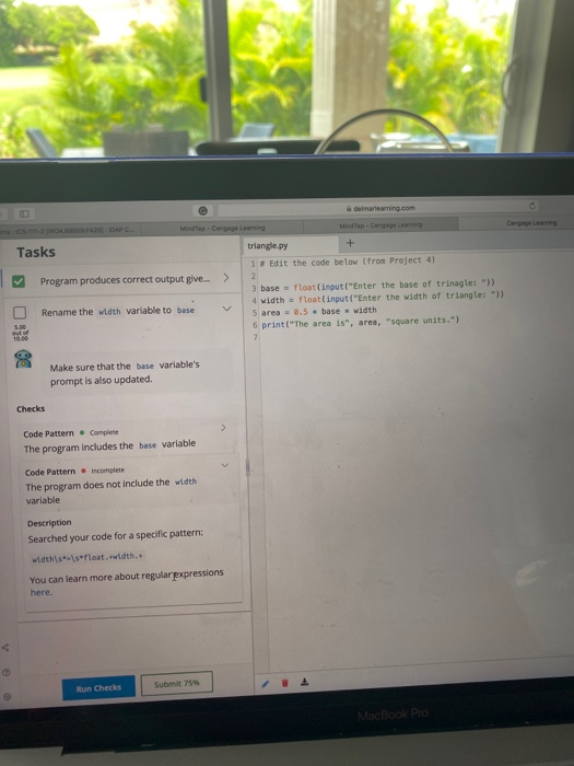 Solved demarlearning.com Map Creaming + triangle.py Tasks 1 | Chegg.com