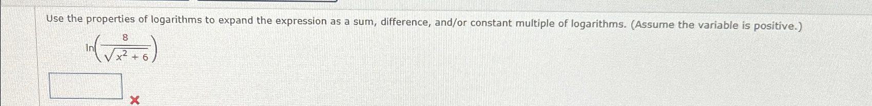 Solved Use the properties of logarithms to expand the | Chegg.com