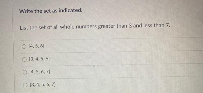 Solved Write the set as indicated. List the set of all whole | Chegg.com