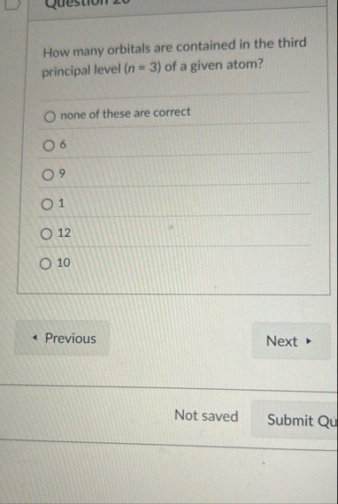 Solved How many orbitals are contained in the third | Chegg.com