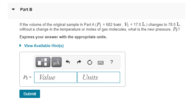 Solved Part BIf the volume of the original sample in Part | Chegg.com