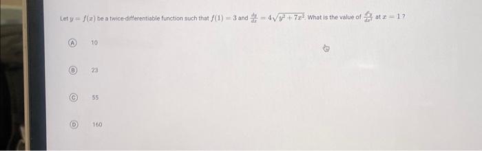 Solved Let Y F X Be A Twice Differentiable Function Such