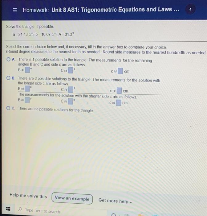 Solved = Homework: Unit 8 AS1: Trigonometric Equations and | Chegg.com