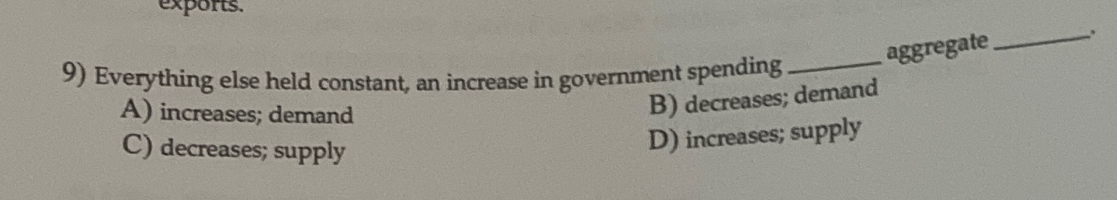 Everything else held constant, an increase in | Chegg.com