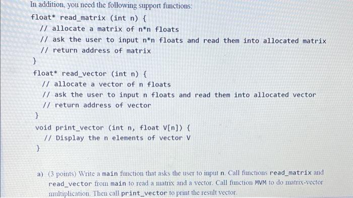 Solved Matrix Vector Multiplication Matrix-vector | Chegg.com