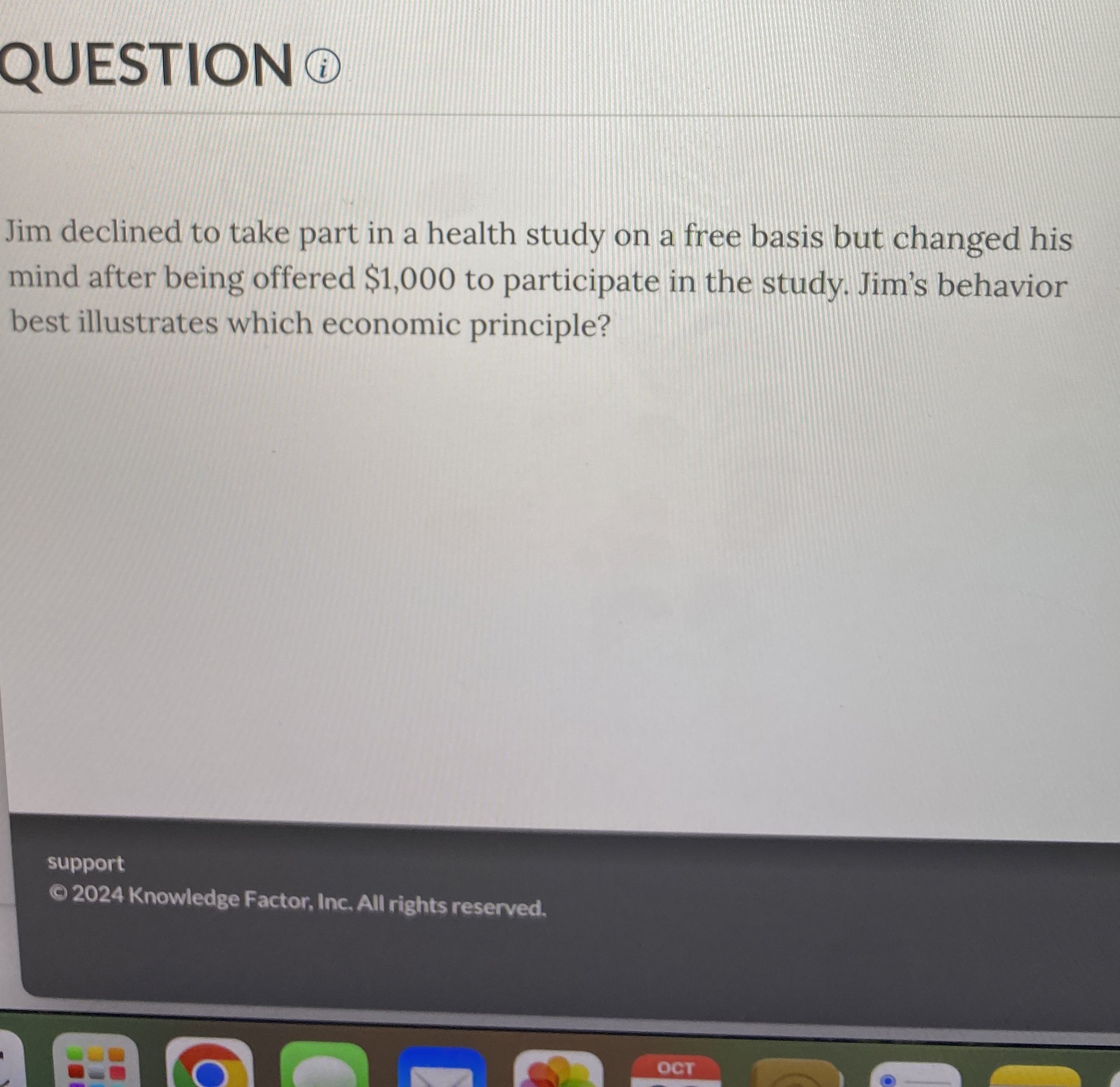 Solved QUESTION(i)Jim declined to take part in a health | Chegg.com