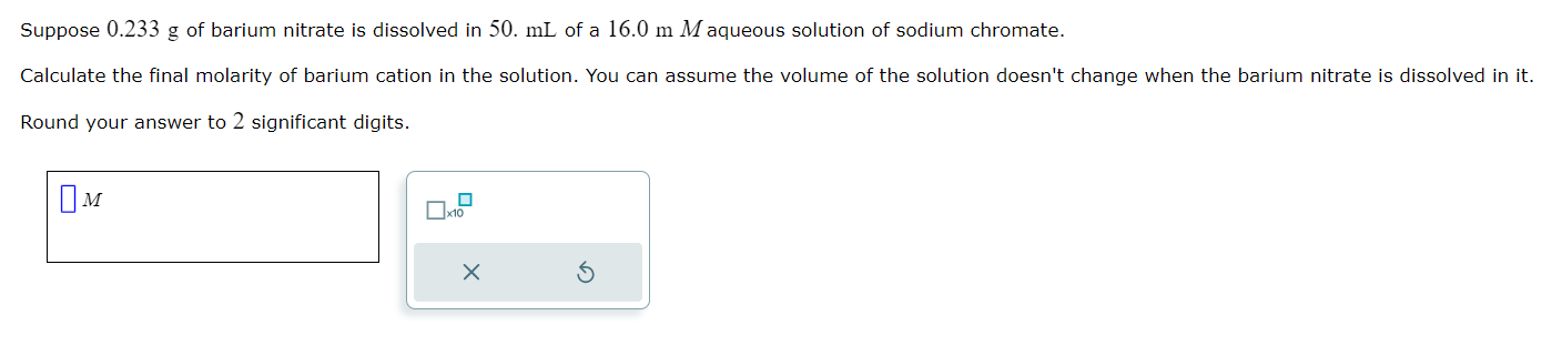 Solved Suppose 0.233g ﻿of barium nitrate is dissolved in | Chegg.com