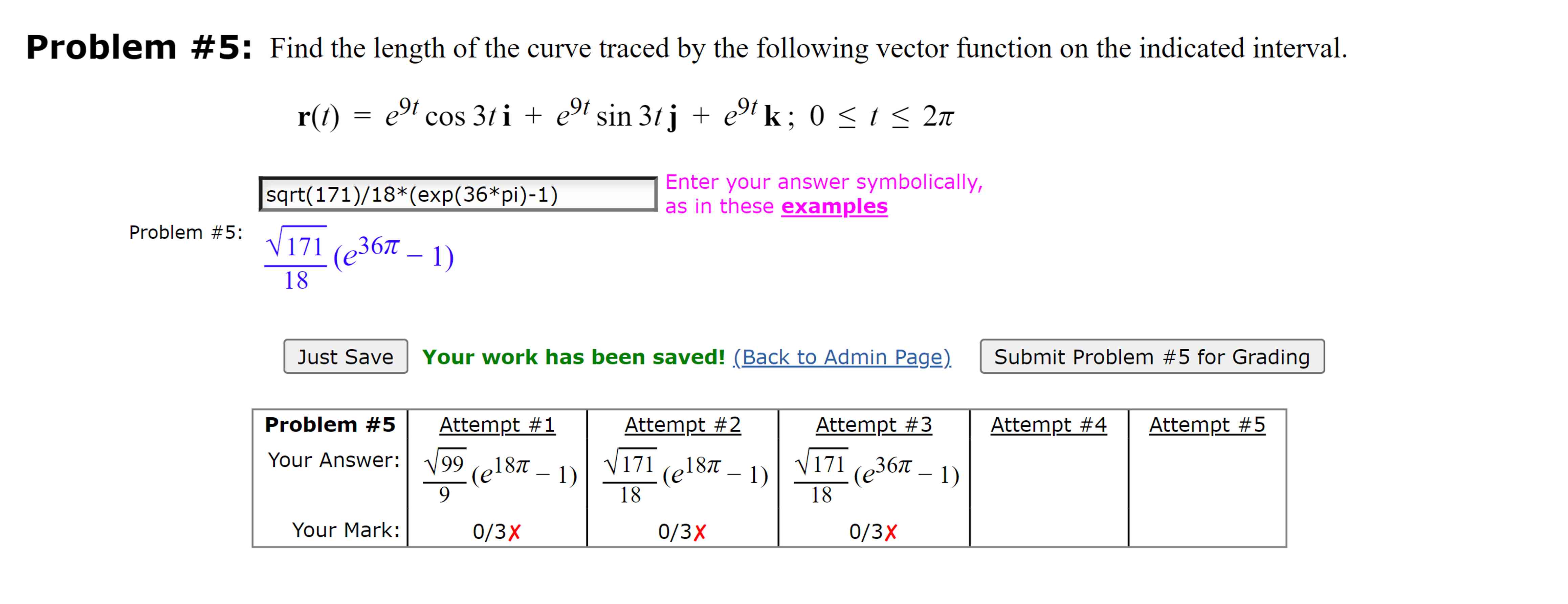 Solved Problem # 5: Find the length of the curve traced by | Chegg.com