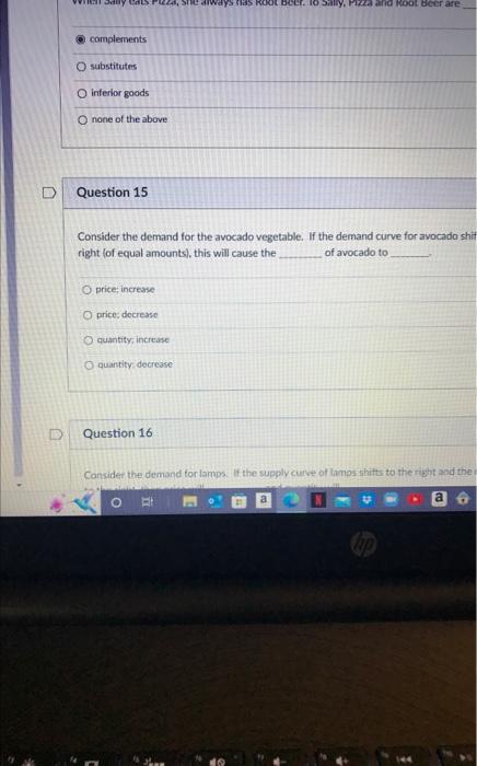Solved if the demand curve for avocado shells left in the | Chegg.com
