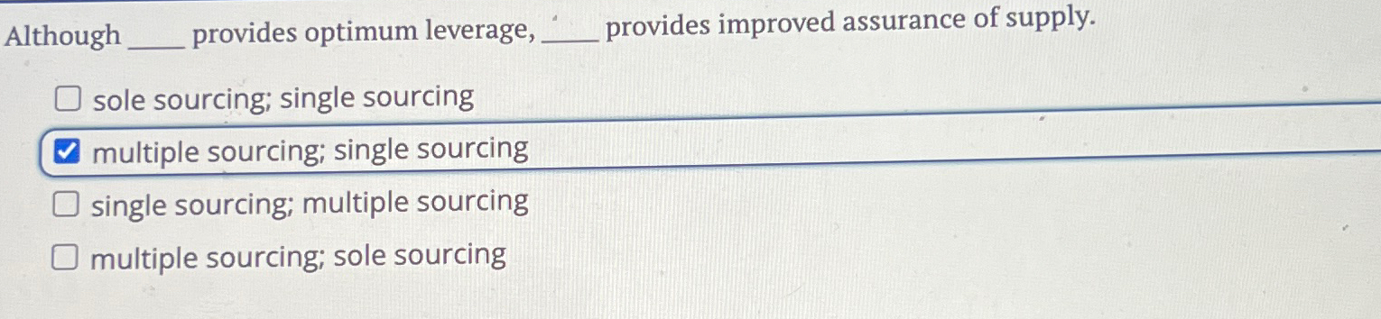 Solved Although provides optimum leverage, provides improved | Chegg.com