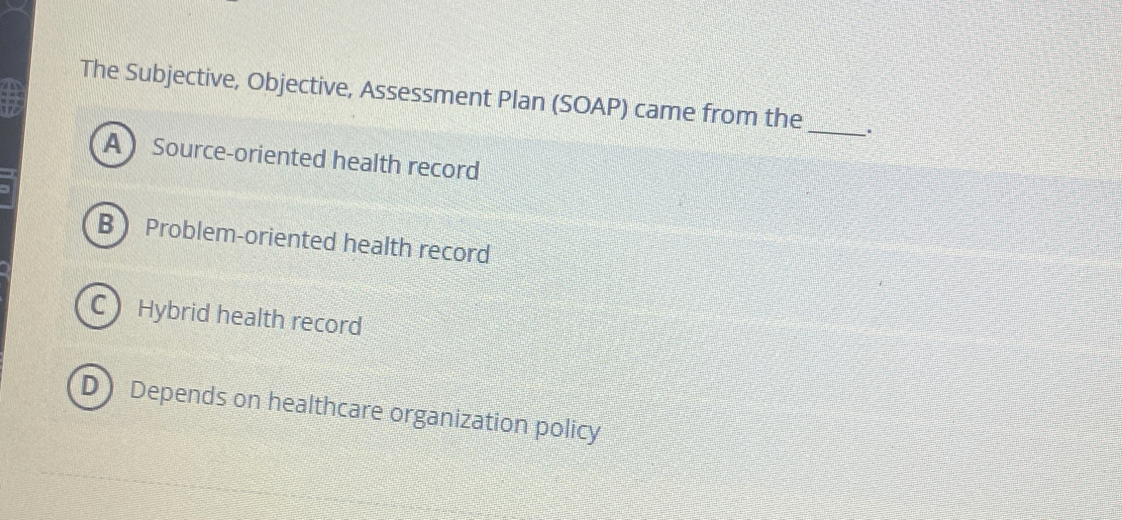 Solved The Subjective, Objective, Assessment Plan (SOAP) | Chegg.com