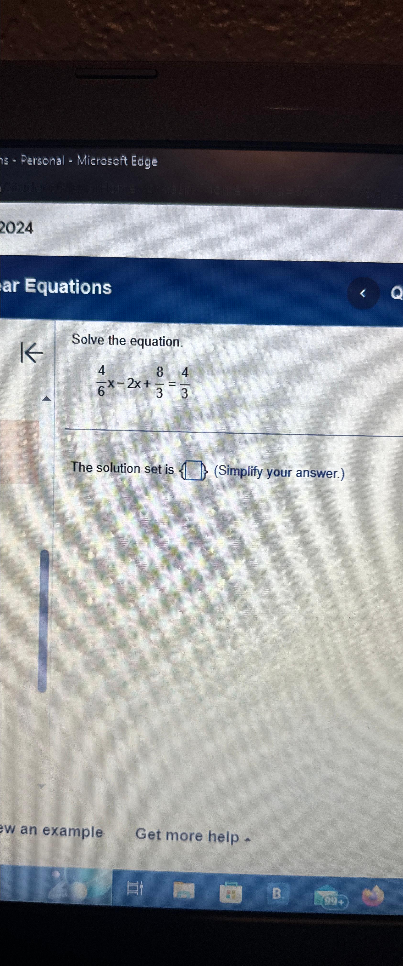 Solved is - ﻿Personal - ﻿Microsoft Edge2024ar EquationsSolve | Chegg.com