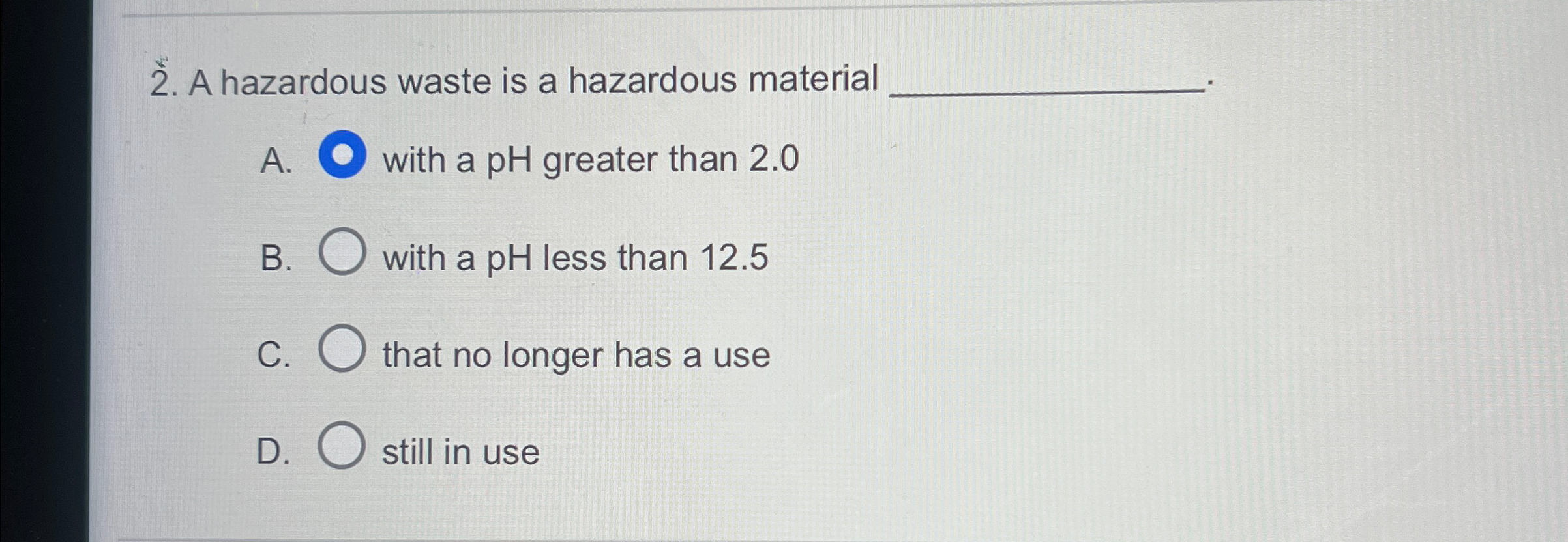 Solved A hazardous waste is a hazardous materialA. ﻿with a | Chegg.com