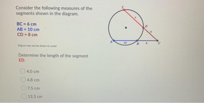 Solved Consider the following measures of the segments shown | Chegg.com