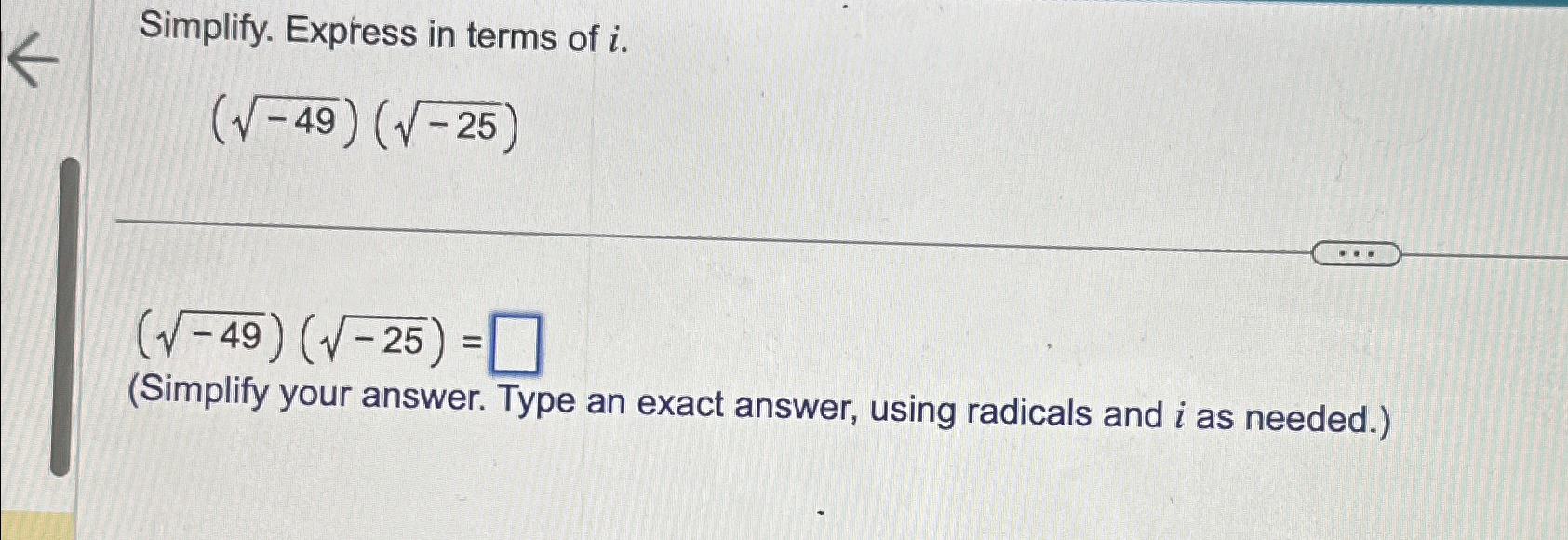 Solved Simplify. Express in terms of | Chegg.com