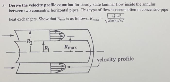 Solved Derive the velocity profile equation for steady-state | Chegg.com