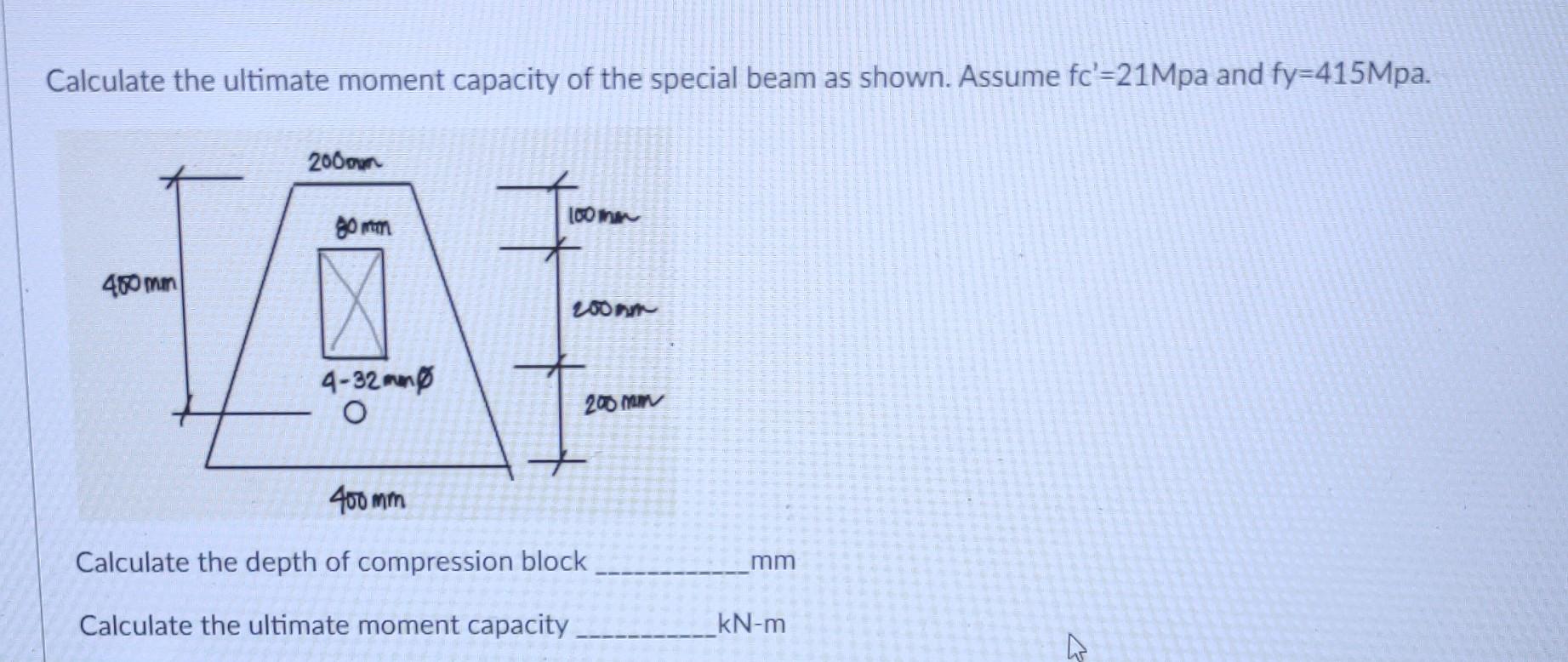 Solved Calculate the ultimate moment capacity of the special | Chegg.com