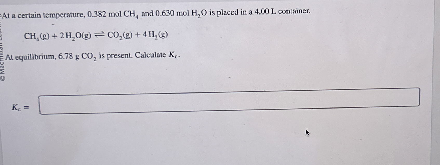 Solved At a certain temperature, 0.382molCH4 ﻿and | Chegg.com