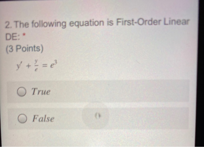 Solved 2. The following equation is First-Order Linear DE: | Chegg.com