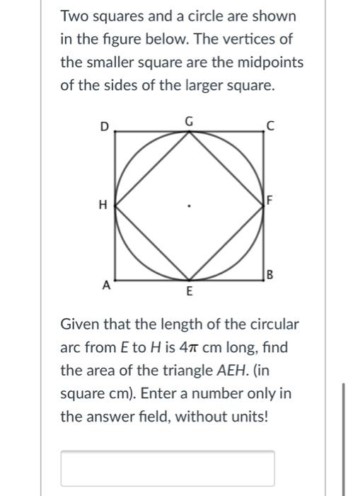 Solved Two squares and a circle are shown in the figure | Chegg.com