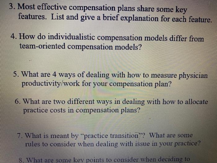 Solved 3. Most effective compensation plans share some key | Chegg.com