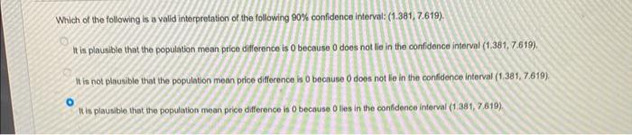 Solved Which of the following is a valid interpretation of | Chegg.com