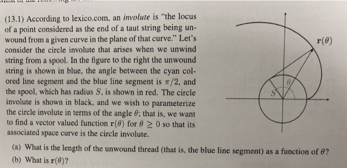 /13.3) Consider the circle involute of Exercise 25. | Chegg.com