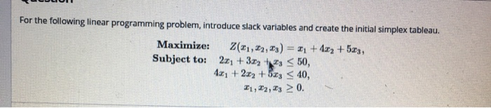 Solved For the following linear programming problem, | Chegg.com
