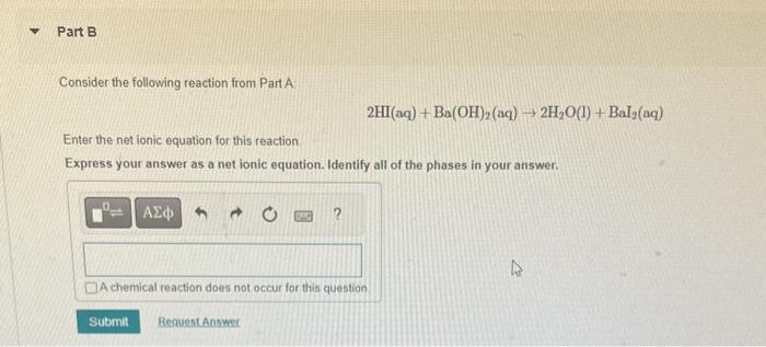 Solved Consider the following reaction from Part A: | Chegg.com