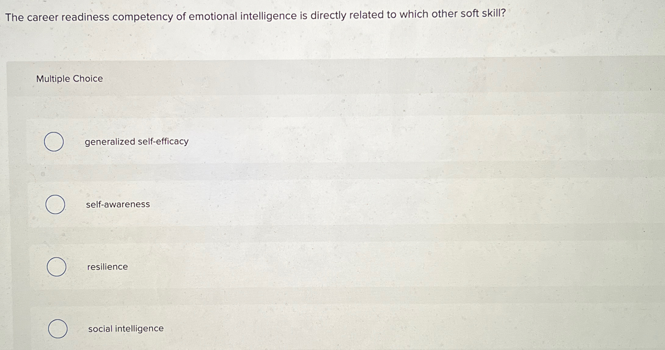 Solved The career readiness competency of emotional | Chegg.com