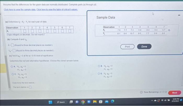 Solved Assume that tho dheroncoss for the given data are | Chegg.com