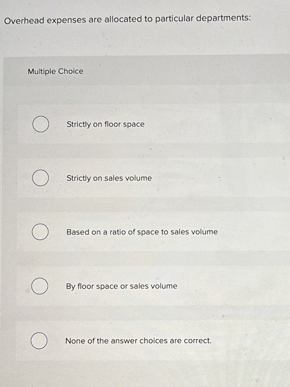 Solved Overhead expenses are allocated to particular | Chegg.com