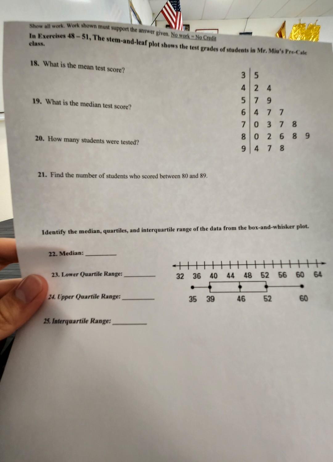 Solved Show all work. Work shown must support the answer | Chegg.com