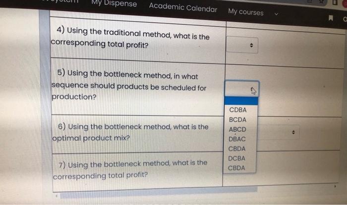 Solved (CLO:1, CLO:2, CLO:4) A company makes four products | Chegg.com