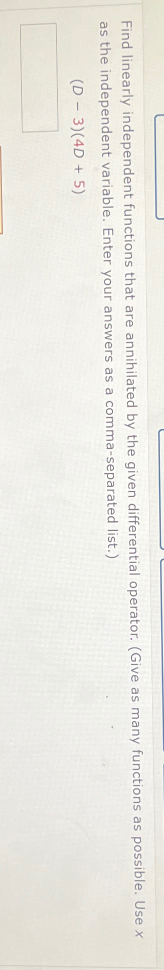 Solved Find linearly independent functions that are | Chegg.com