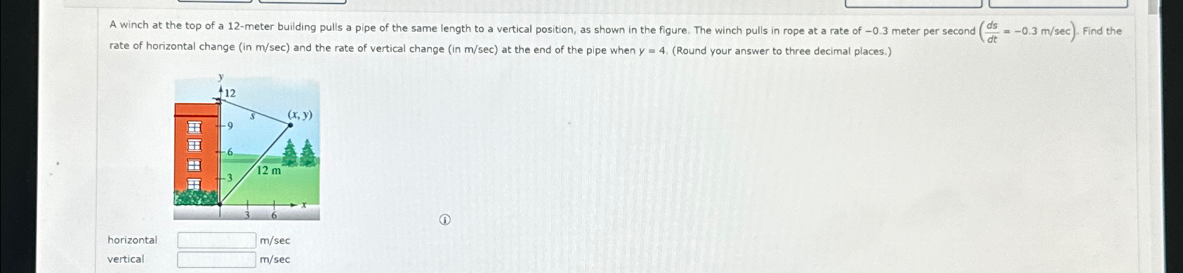 Solved rate of horizontal change (in msec ) ﻿and the rate of | Chegg.com
