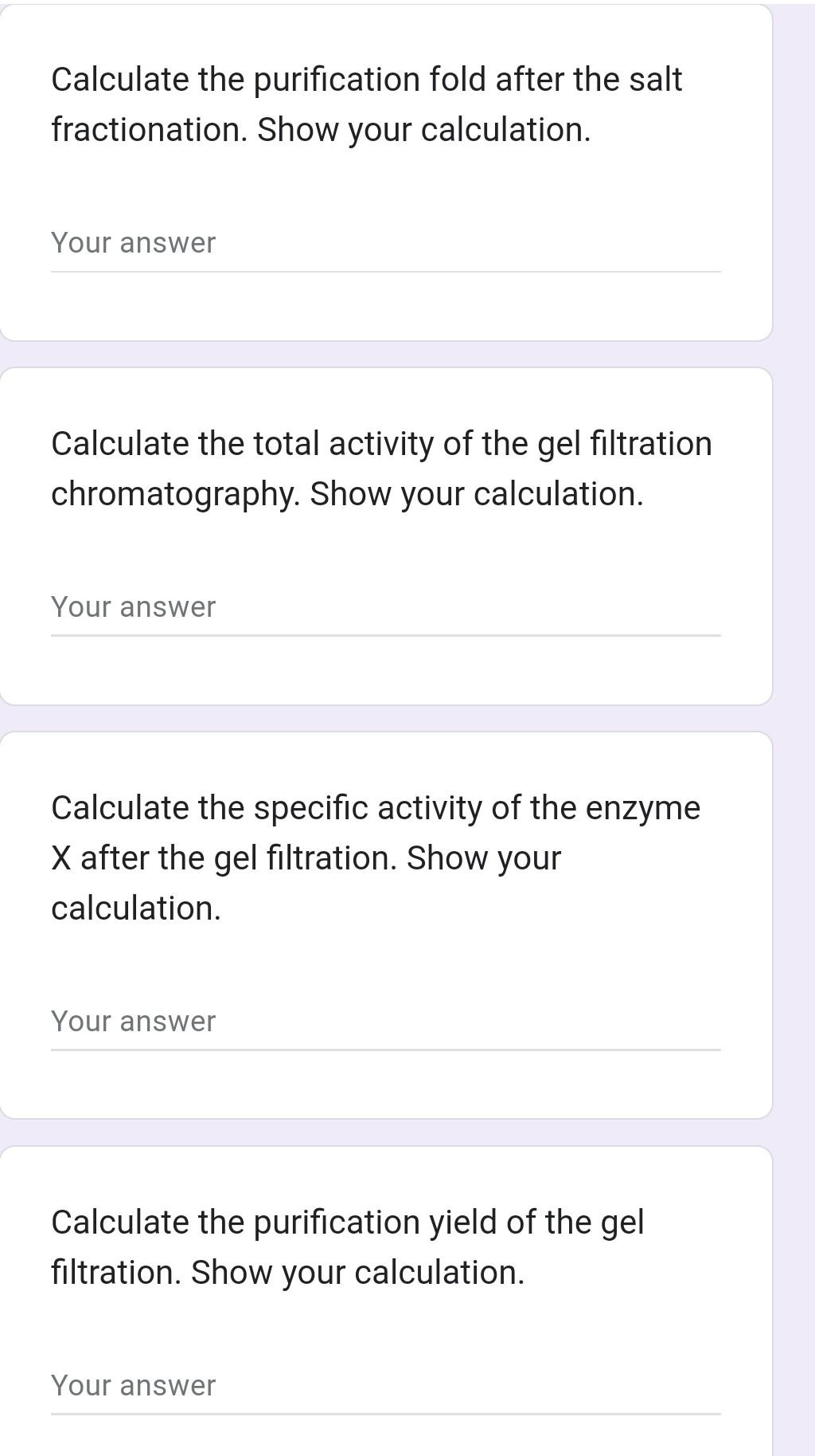 Solved Calculate the purification fold after the salt | Chegg.com