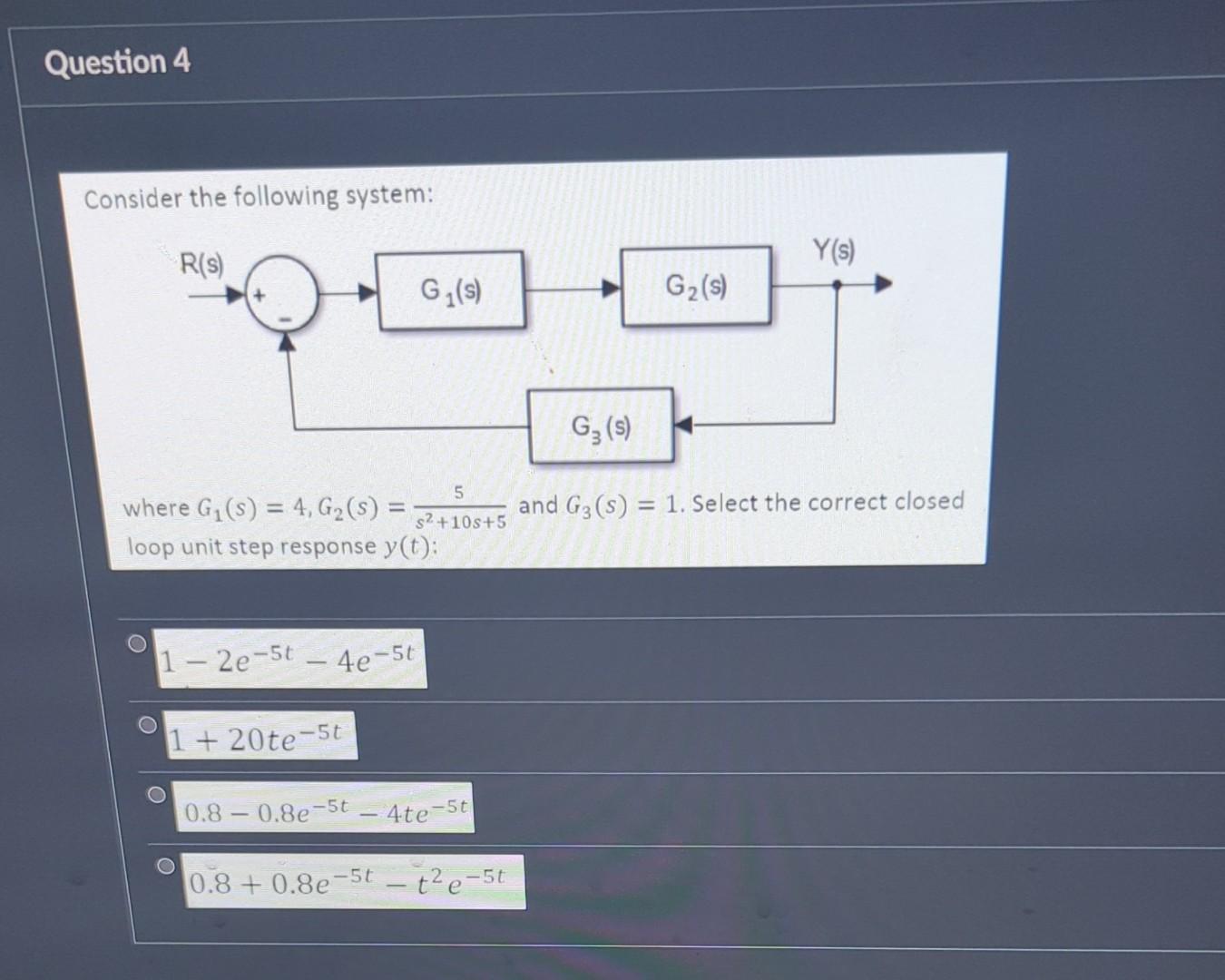 Consider the following system: where \\( G_{1}(s)=4, | Chegg.com