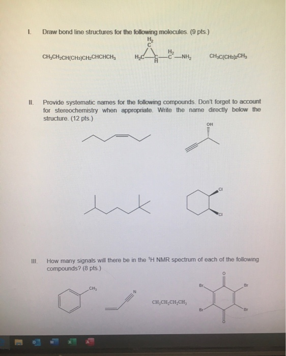 Solved I Draw bond line structures for the following | Chegg.com
