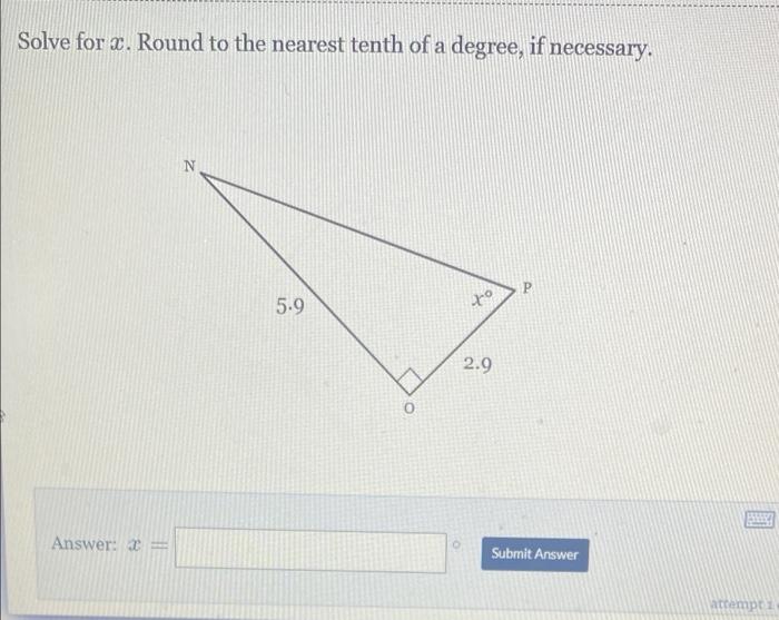 Solved Solve for 2. Round to the nearest tenth of a degree, | Chegg.com