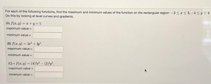 Solved For each of the following functions, find the maximum | Chegg.com