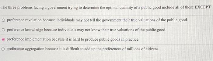 The three problems facing a government trying to | Chegg.com