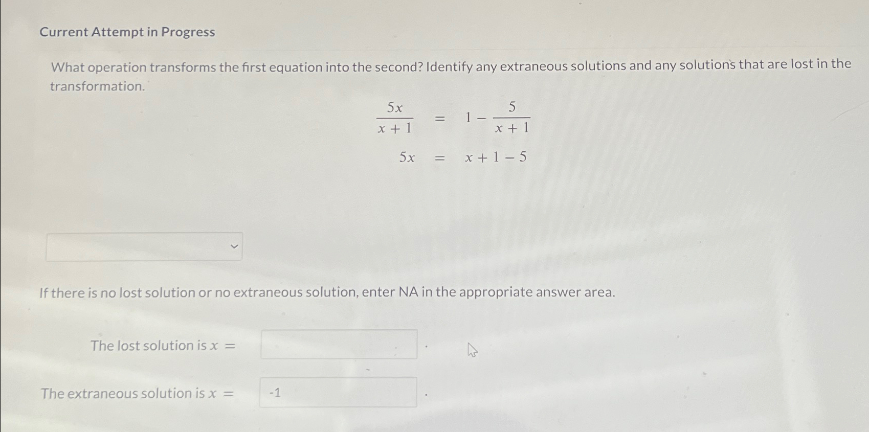 Solved Current Attempt in ProgressWhat operation transforms | Chegg.com