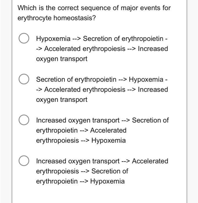 Solved Which is the correct sequence of major events for | Chegg.com