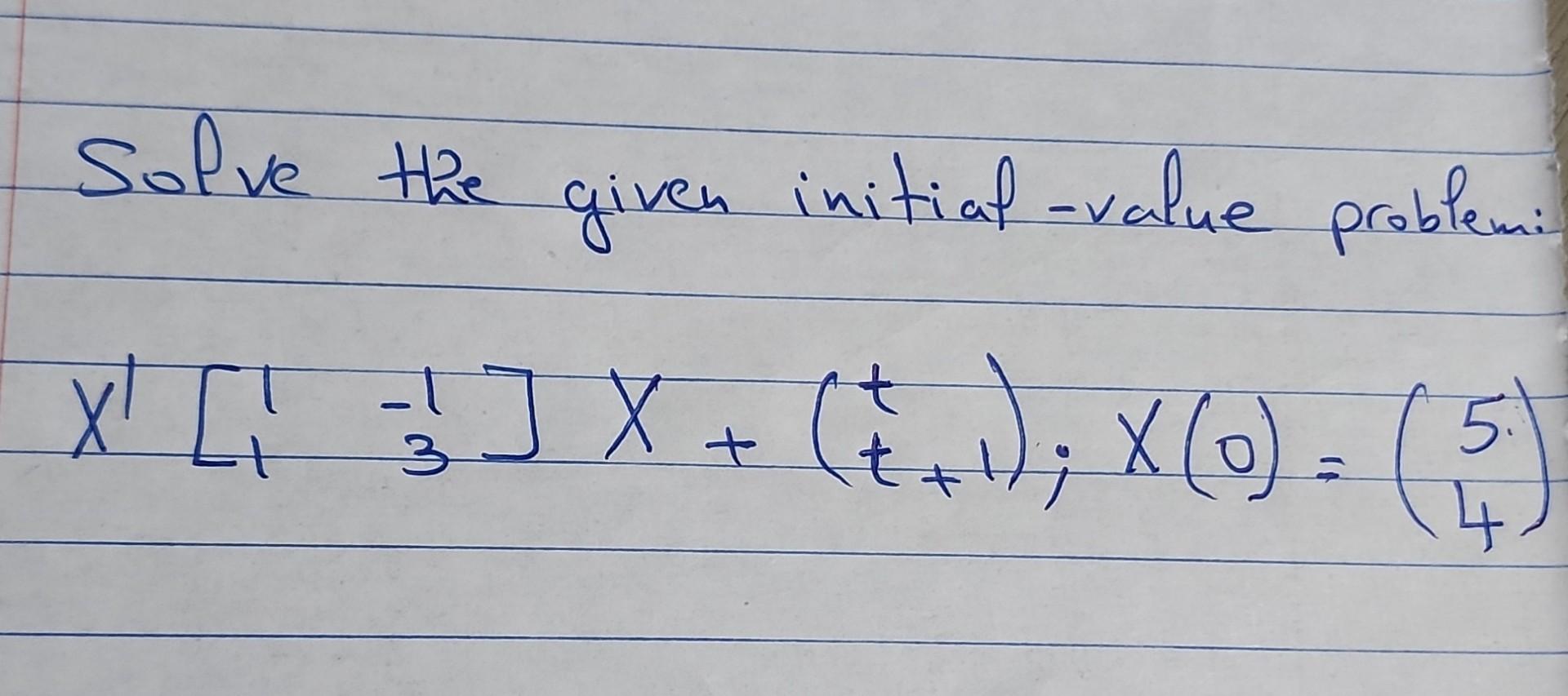 Solved Solve the given initial-value problem: | Chegg.com