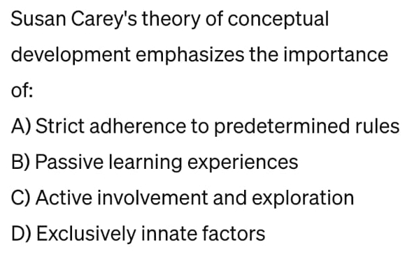 Solved Psychology: Susan Carey's theory of conceptual | Chegg.com